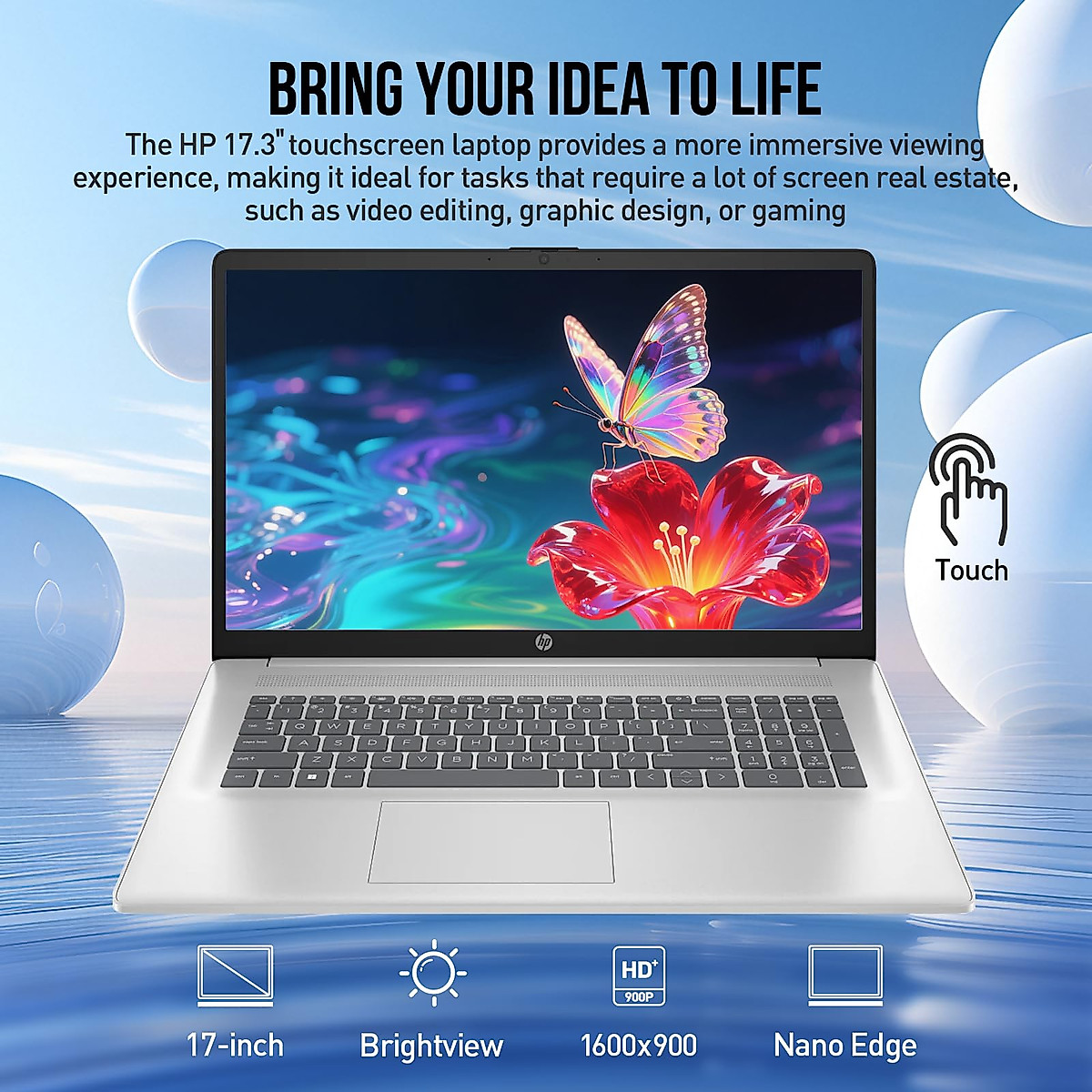 HP 17 Business Laptop Computer, 11th Gen Intel Core i5-1135G7, 17.3" FHD IPS Display, Windows 11 Pro, 32GB RAM, 1TB SSD, Wi-Fi 6, Bluetooth, Webcam, Backlit Keyboard, 32GB Tela USB Card