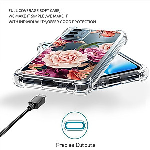 Osophter for Oneplus Nord N200 5G Case,Nord N200 5G Case with Screen Protector Flower for Girls Women Shock-Absorption Flexible TPU Rubber Phone Cases Cover for 1+Nord N200 5G(Purple Flower)