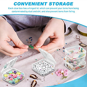 HINMAYGO Bead Organizer Box, 31pcs Small Bead Organizers, Storage Plastic Cases, Mini Plastic Containers, Clear Plastic Storage Boxes for Small Items Art Craft Jewelry Bead