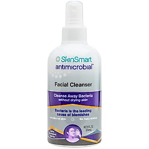 SkinSmart Facial Cleanser for Acne, Targets Bacteria for Active Teenage Athletes Post Workout and Adult Acne, 8 oz Spray Bottle, Safe for Multiple Daily Uses