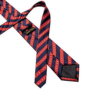 YourTies Red Striped Ties for Men Silk American Flag Neckties Classic Patriotic Tie Formal Business