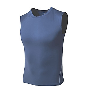 JDSHISO Men Compression Tank Top Fitness Tights Vest Sport Training Vest Quickly Dry Running Compression Sleeveless Shirt Black S