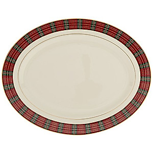 Lenox Winter Greetings Plaid Oval Platter