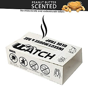 UCatch 6 Pack of Ultra-Sticky Insect, Mouse, Rat, Glue Board Pest Trap - Foldable Pest Jail, Nontoxic, Peanut Butter Scented - Foolproof and Handy with Super-Stick Formula