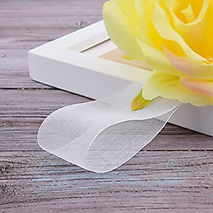 Hapeper 1-1/2 Inch Sheer Organza Ribbon for Gift Wrapping, Party Decoration 50 Yards/ Roll (White)