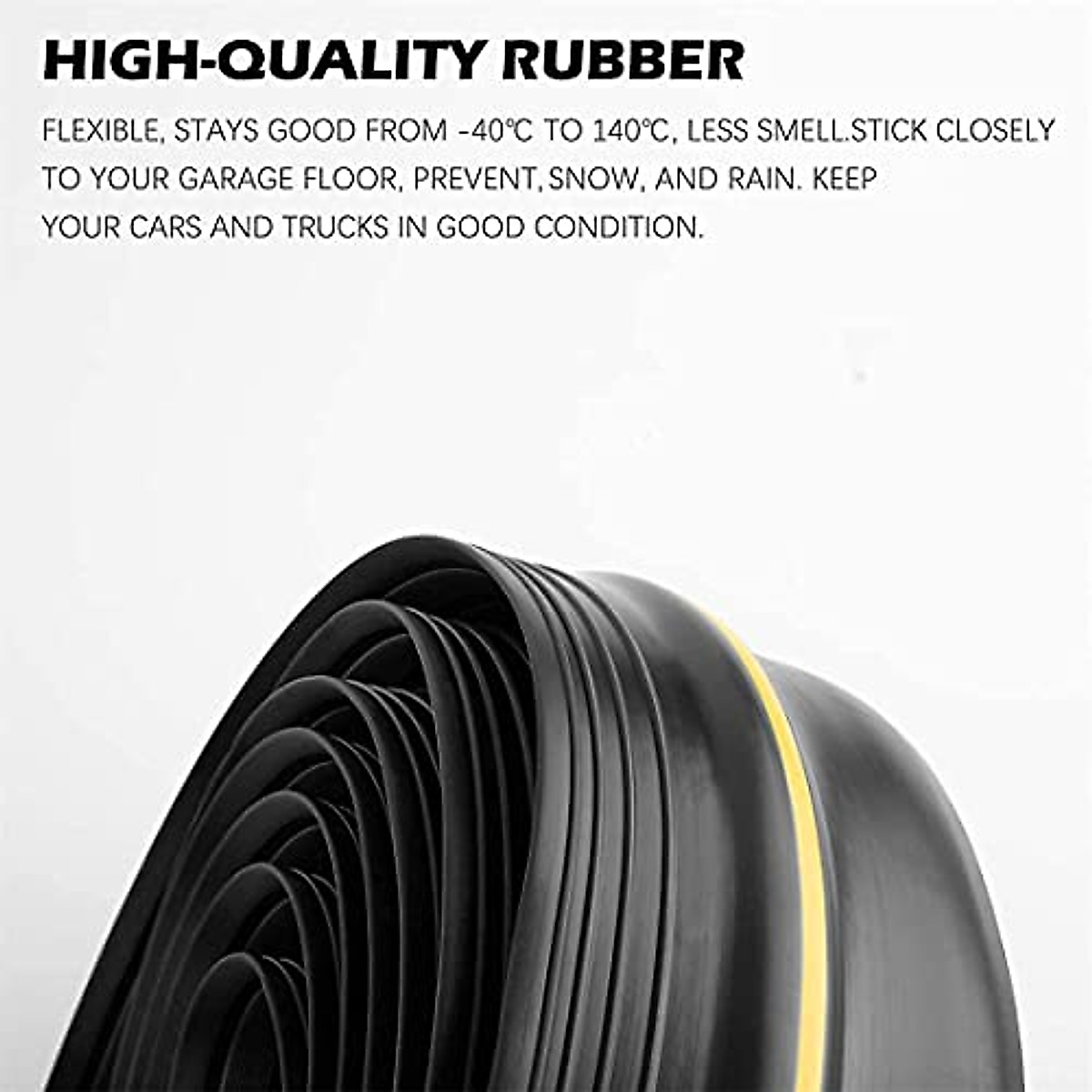 Universal Garage Door Bottom Threshold Seal Strip,Weatherproof Rubber DIY Weather Stripping Replacement, Not Include Sealant/Adhesive (10Ft, Black)