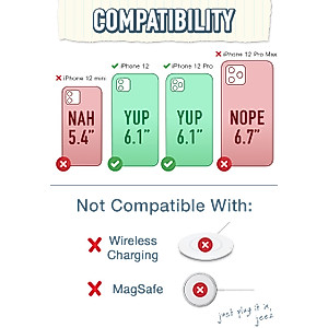 Smartish iPhone 12/12 Pro Wallet Case - Wallet Slayer Vol. 2 [Slim Protective Kickstand] Credit Card Holder (Silk) - Black Tie Affair