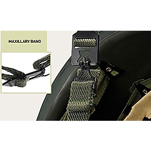 WWII US Army M1 Green Helmet Replica Adjustable with Net/Canvas Chin Strap Tactical Paintball Gear for Adults by BYHai
