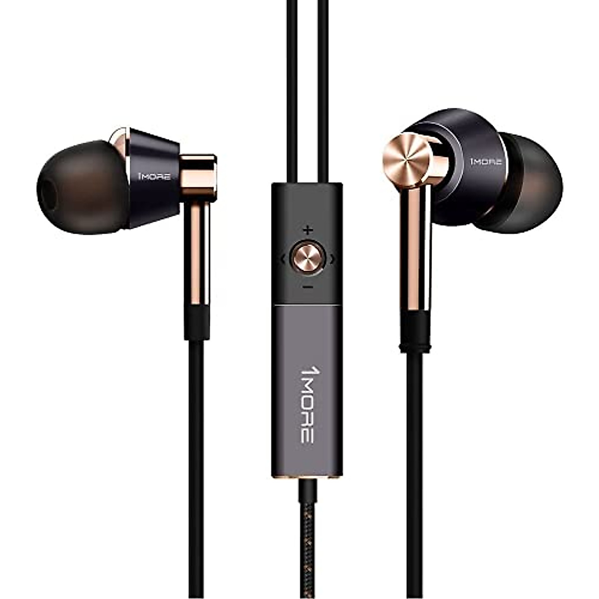 1MORE Triple-driver Headphones In-Ear Hi-Res Audio Earphones with Microphone and Remote Control Lightning Connector for iPhone7 iPhone 8 iPhone X, iPad & iPod - E1001L Gold