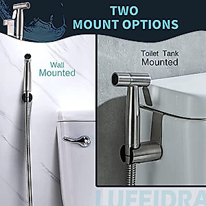 Handheld Bidet Sprayer for Toilet-Adjustable Water Pressure Jet Sprayer for Feminine Wash, LUFEIDRA Stainless Steel Bidets for Existing Toilets Muslim Shower Cloth Diaper Sprayer Bidet Attachment
