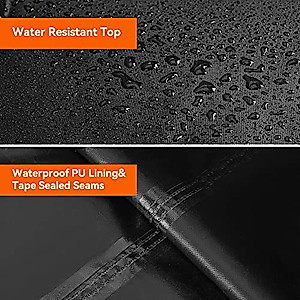 VGYUE Round Patio Furniture Covers, 100% Waterproof UV Resistant Anti-Fading Outdoor Furniture Table Chair Cover, Heavy Duty 600D Fire Pit Cover, 62" DIAx28 H, Black