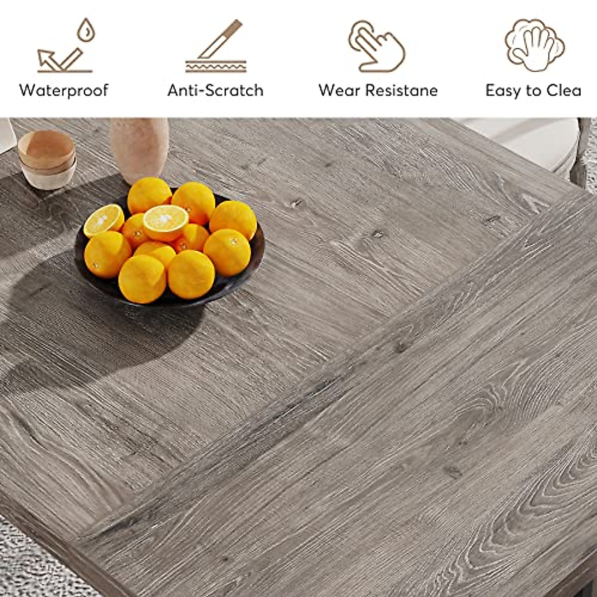 Tribesigns 71" Large Dining Table for 6 to 8 People, Rustic Farmhouse Style Dinner Table, Rectangular Dining Table for Kitchen, Dining Room & Living Room