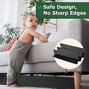 ECOHomes Under Couch Toy Blocker (Black, 8 Pcs, 16” Length x 3.2” Tall) - Couch Guards for Under Couch Prevent Toys from Going Under Furniture | Under Sofa Blocker and Under Bed Blocker for Cats