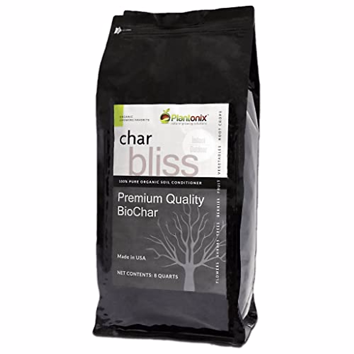 Char Bliss - Premium Biochar Organic Fertilizer Supplement - All Natural Soil Enhancer for Stimulating Plant Growth! Great for Potting and Gardening! (8 Quarts)