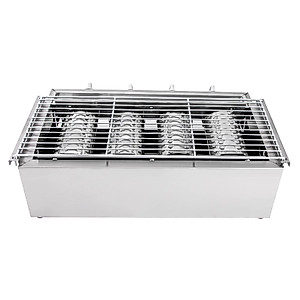 BBQ Propane Gas Grill, Stainless Steel Patio Garden Barbecue Grill, Smokeless Safe Removable for Outdoor Cooking, Camping, Backyard Parties, RV Travel