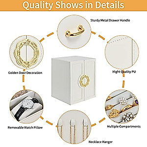 LEFOR·Z Jewelry Box Jewelry Organizer for Women Girls,5-Layer Jewelry Display Storage Case for Earring Necklace Bracelets Rings Watches Jewelry Holder (White)