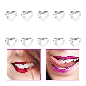 POPETPOP Teeth Jewelry, Tooth Gems Kit, Removable Tooth Ornaments Teeth Diamond for DIY Tooth Decor Nails Decor 10pcs