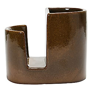 Bloomingville Stoneware Container, Reactive Glaze Sponge Holder, 5" L x 4" W x 4" H, Brown