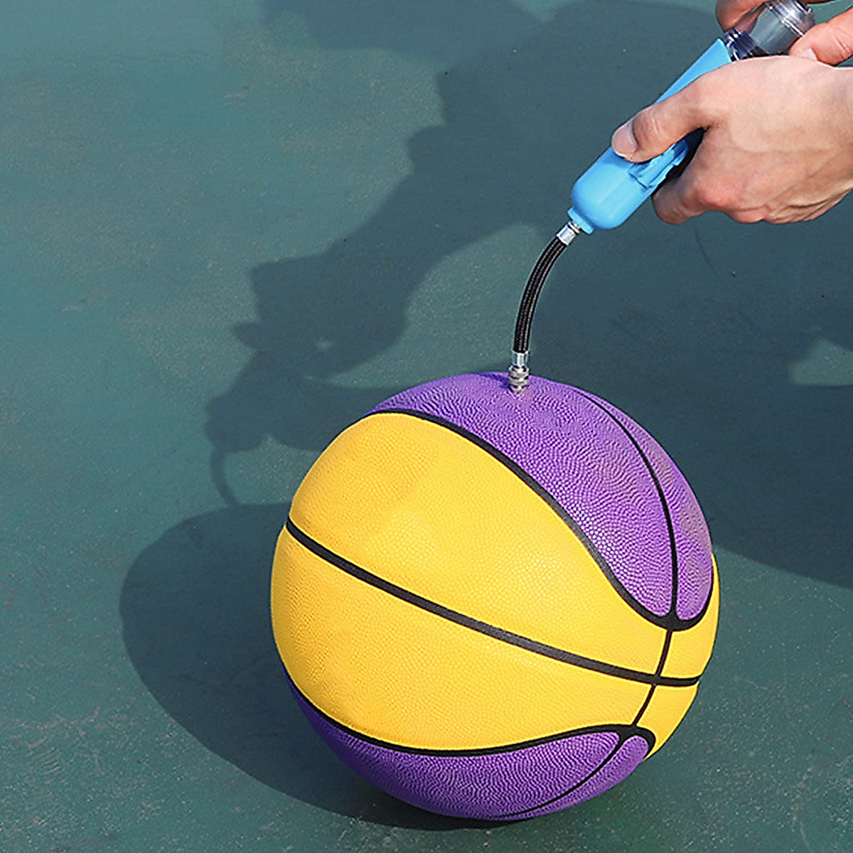 2PCS Ball Pumps with 5pcs Needles, Haploon Air Pump for Balls Portable Two-Way Quicker-Fill Hand Air Pump for Inflatables Soccer Basketball Volleyball Football Yoga Sport Balls Pool Floats Bike Tire