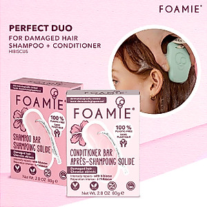 Foamie Natural Shampoo Bar Soap-Free, Paraben & Sulfate Free Solid Shampoo For Damaged Hair Hibiscus & Nettle Extract, Strengthens & Repair Frizzy Hair