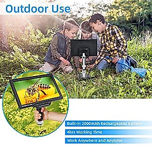 Soldering Microscope, 10.1-inch LCD Digital Microscope Coin Microscope, Compatible with Windows/OS/TV, Supports 1080P Video Record, HDMI Digital Microscope for Adults with Station, 32GB TF Card