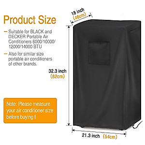 Portable Air Conditioner Cover for BLACK and DECKER,ZAFRO,Whynter,Midea,Waterproof AC Covers Indoor 420D Dust Cover Storage Bag - 21x18x32inch