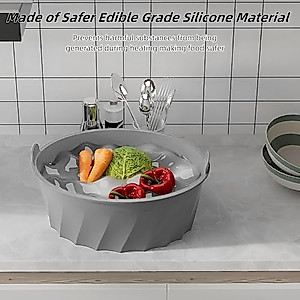 Slow Cooker Liners, Food Grade Silicone Crockpots Liner Safer Reusable, 6-7 Qt Oval Crock Pot Liners Silicone for Slow Cookers 2 Pcs (Black & Gray)