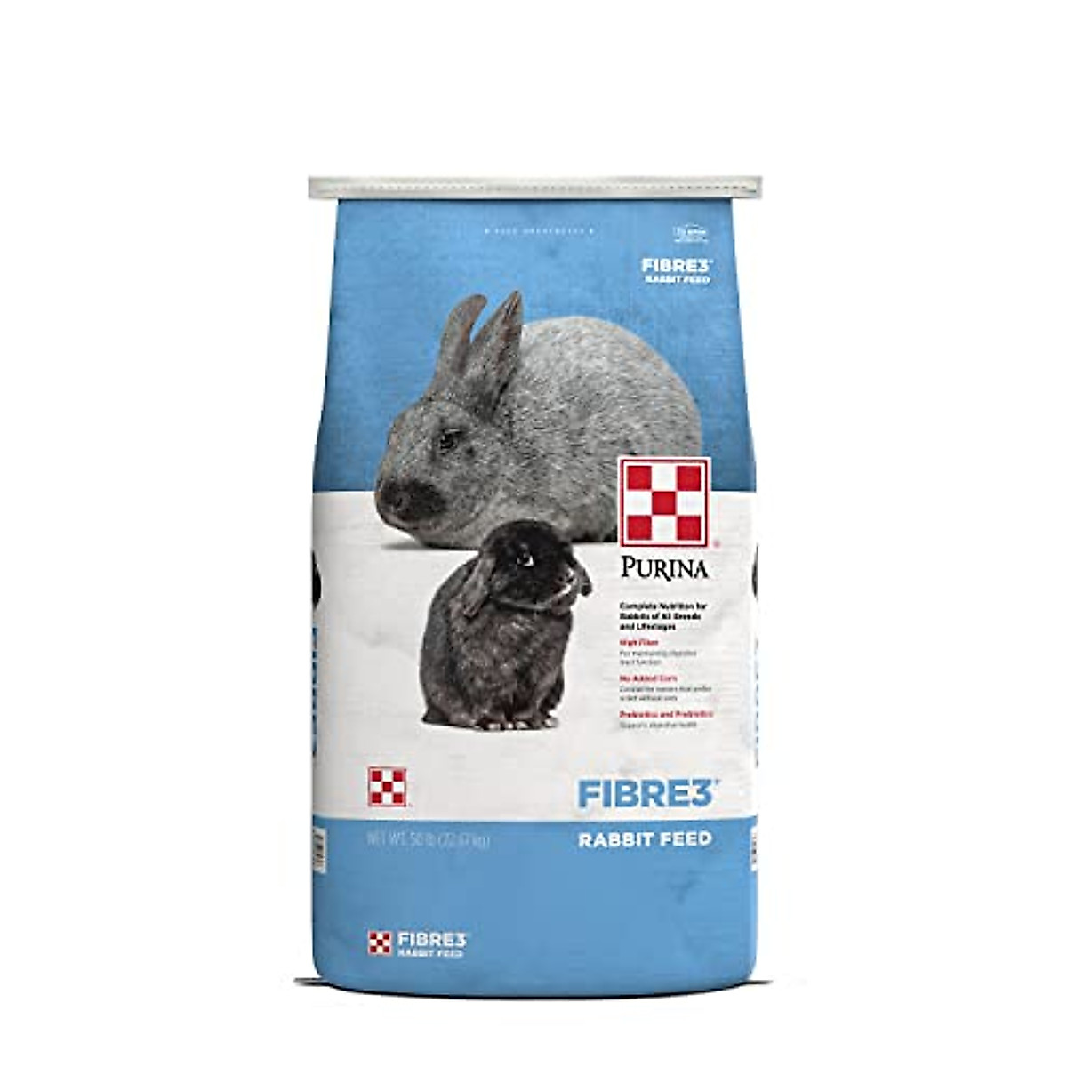 Purina | Fibre3 Rabbit Feed | All Lifestages | 50 Pound (50 LB) Bag