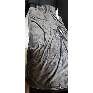 Anime Throw Blanket Flannel Fleece Blanket Cosplay Hooded Cloak Fluffy Shawl Wrap Nap Quilt (67''X35.5'', Gray)