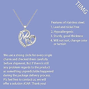 TIIMG Mema Necklace Grandma Gifts Best Mema Gifts Mothers Day Gift Gift for mema (MEMA ST necklace)