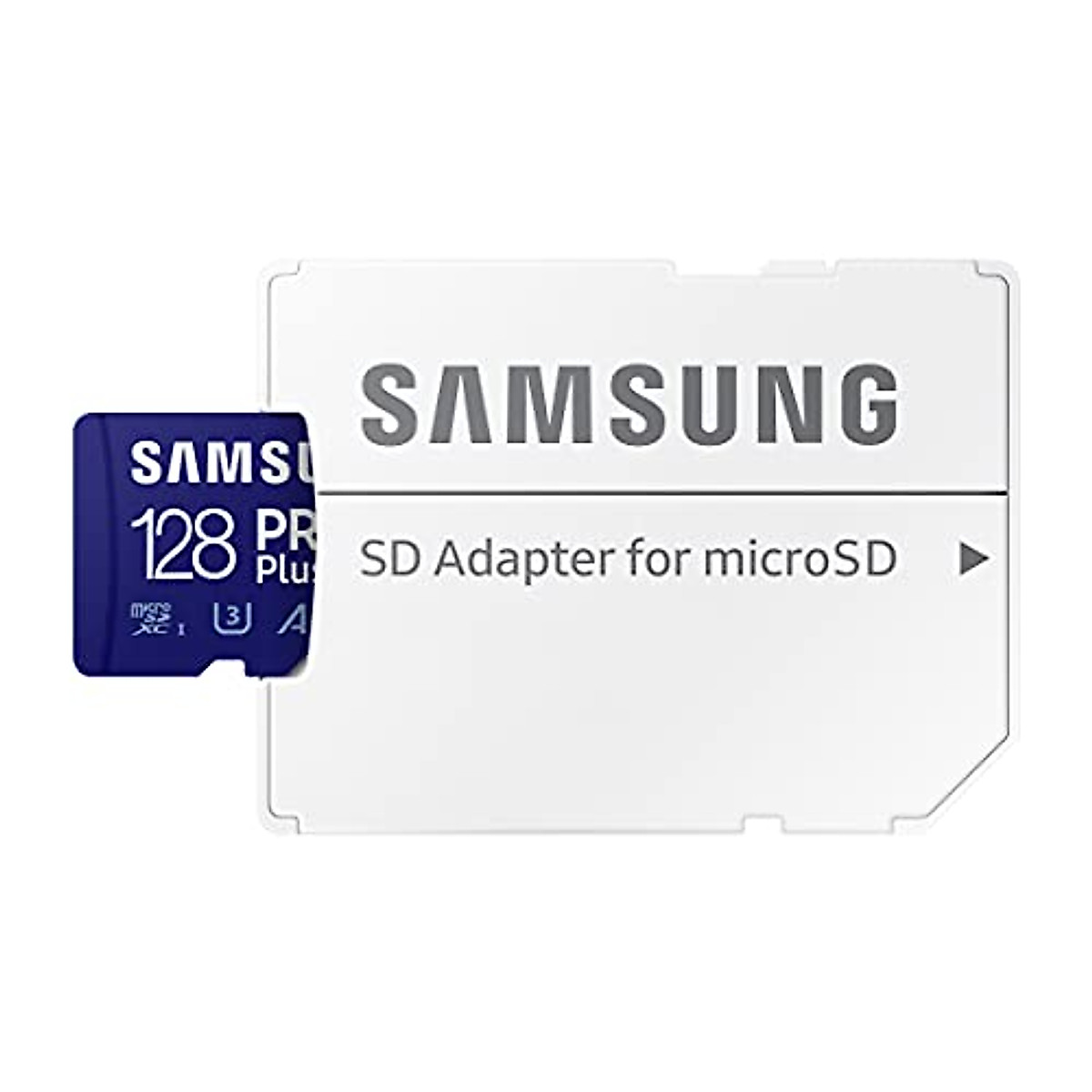 SAMSUNG PRO Plus + Adapter 128GB microSDXC Up to 160MB/s UHS-I, U3, A2, V30, Full HD & 4K UHD Memory Card for Android Smartphones, Tablets, Go Pro and DJI Drone (MB-MD128KA/AM)