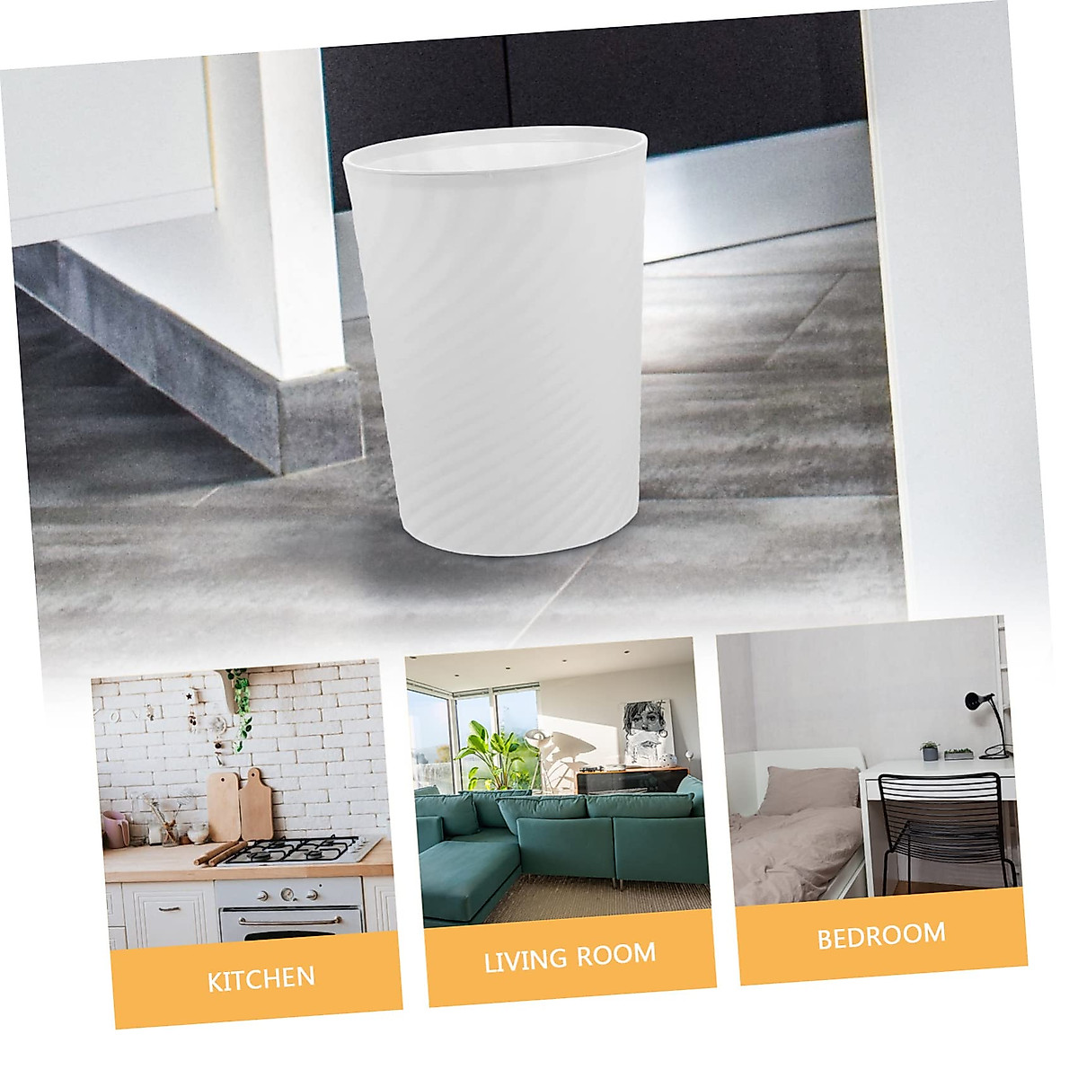 CHILDWEET Bedroom Trash Can with Simple Style Capacity PP Material Home Office Waste Basket