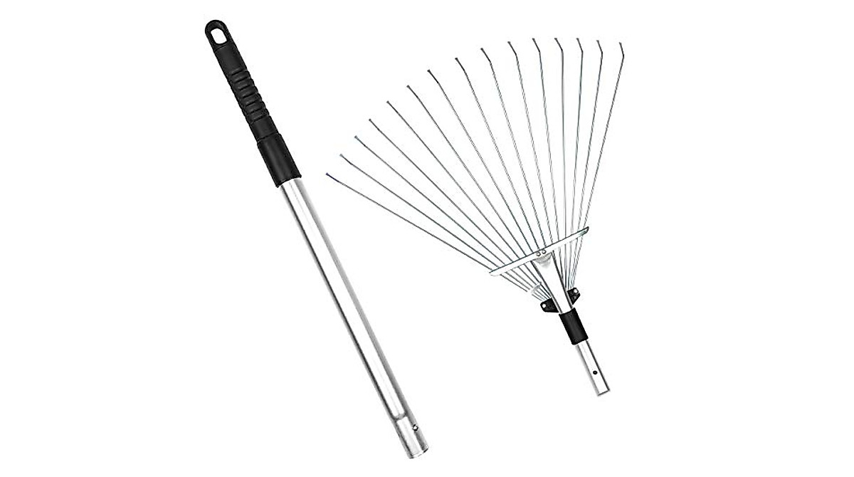 Buyplus Adjustable Garden Leaf Rake - Lightweight & Telescopic