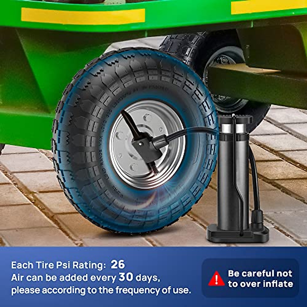 Winisok 4.10/3.50-4 Tire and Wheel Air Filled, 10'' Heavy-duty Pneumatic wheelbarrow wheel Tires Replacement with 5/8'' Axle Bore Hole for Gorilla Carts, Wagon, Garden Carts, Generators (4 Pack)