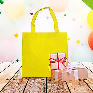 Small Tote Bags for Kids - 12 Pack 8x8 Inch Small Fabric Gift Bags with Handles, Multi Color Cloth Fabric Reusable Totes Bulk, Neon Party Favor bags for Kids Birthdays Parties, Gifts, Goodies, Treats, Candy