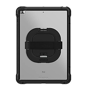 OTTERBOX UnlimitEd SERIES Case with Kickstand & Hand Strap + Screen Protector for iPad 7th, 8th & 9th Gen (10.2" Display - 2019, 2020 & 2021 version) - Non-retail/Ships in Polybag - Clear/Black