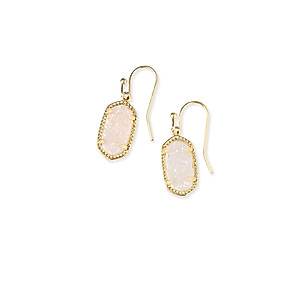Kendra Scott Lee Drop Earrings for Women, Fashion Jewelry, Gold-Plated, Iridescent Drusy