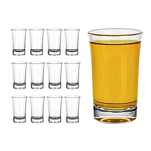 Ader Products Clear Shot Glasses - Set of 12-1.5 Ounce - Heavy Base Round Shooter Glass Set