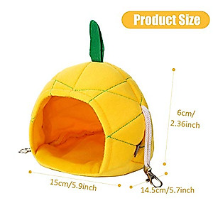 Jetec Pineapple Hammock Soft Hamster House Bed Small Animals Hamster Hanging House Cage Nest Sugar Glider Cage Accessories for Guinea Pig Rat Chinchilla Small Pets Sleeping Playing