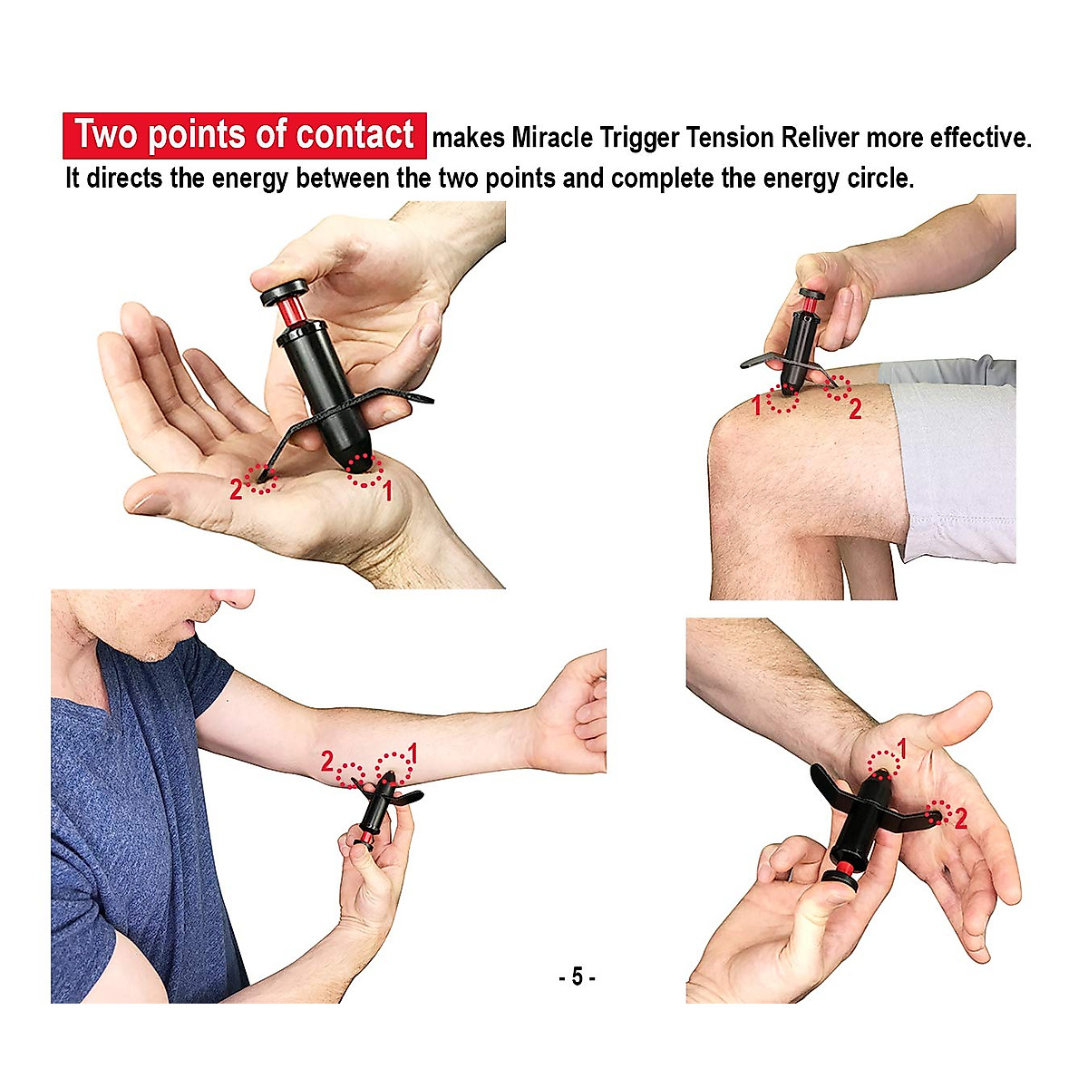 Trigger Point Stimulator Tool - Electric Current Sensation with No Needles No Battery