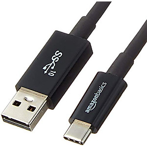 Amazon Basics USB Type-C to USB-A Male 3.1 Gen2 Adapter Charger Cable - 3 Feet (0.9 Meters) - Black