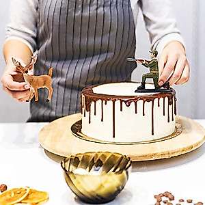17 Pieces Deer Hunting Cake Topper Christmas Tree Cake Decorations Deer Hunting Theme Cake Topper for Birthday Party Deer Hunting Halloween Supplies