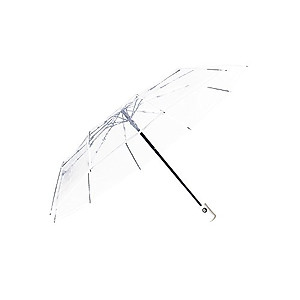 AIXICWXI Full Automatic Folding Transparent Auto Open Close Umbrella Travel Umbrella Tri-fold Clear Rain Umbrella With Frosted Handle Clear Folding Umbrella Windproof (White)