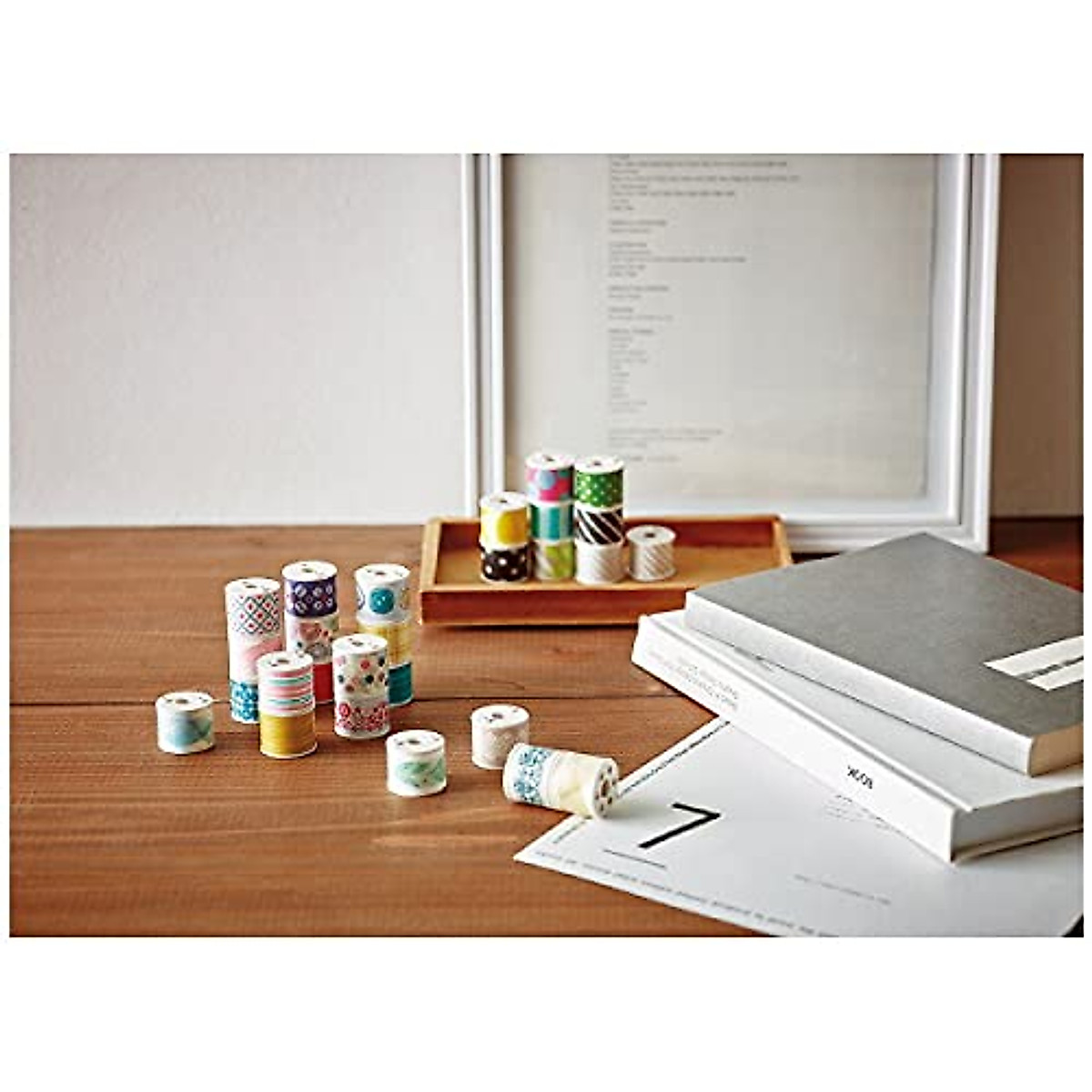 KOKUYO Bobbin Washi Tape Set, 3 Pack, Mini Masking Tape, Knit Pattern, 0.6" Wide, 9.8ft Long, Space-Saving Design, for Journals, Planners, DIY Crafts, Japan Import (T-B1115-10-3S)