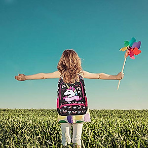 Meisohua Girls Backpack Unicorn Backpack for Girls Elementary School Backpack for Kids Water Resistant School Bag with Lunch Tote Bag Pencil Purse Bag 3 in 1 Sets Bookbags