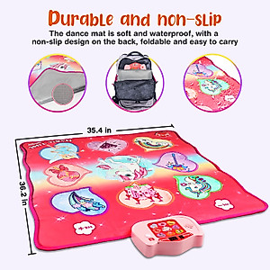 Beginreally Dance Mat for Girls, Electronic Music Dance Pad with Adjustable Volume, Dancing Games with LED Score Screen, 5 Game Modes, Christmas Birthday Gifts Toys for Age 3 4 5 6 7+ Year Old Girls