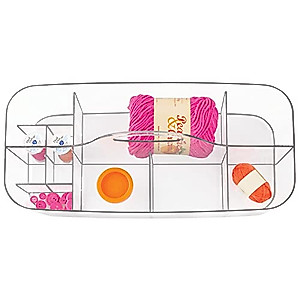 mDesign Plastic Divided Art and Craft Storage Organizer Caddy Tote Bin with Handle for Home Office and Living Room - Holds Pencils, Crayons, Sewing Supplies - Lumiere Collection, 2 Pack, Clear