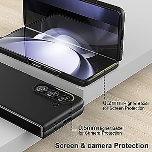 Foluu Slim Fit Case for Samsung Galaxy Z Fold 5 Case, with Front Built-in Screen Protector, Ultra Thin Matte PC Protective Cover for Samsung Galaxy Z Fold5 5G 2023 (Black)