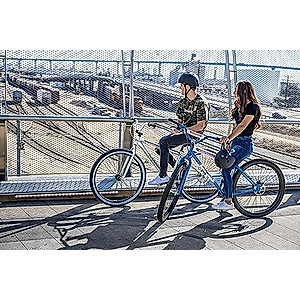 Mongoose Hooligan Mens and Womens BMX Bike, 29x2.3-Inch Wheels, Durable Steel Frame, Single Speed, Disc Brakes, Blue