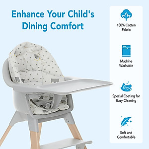 High Chair Seat Cushion Compatible with Stokke Clikk High Chair - Soft 100% Cotton Seat Pad for Stokke Clikk High Chair - Machine Washable